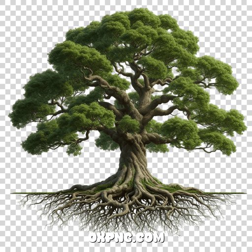 Realistic Giant Tree With Roots - Royalty Free PNG Images - OXPNG